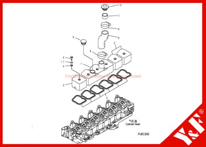 Komatsu Excavator Parts PC200-7 6732-11-8181 GASKET 6130-12-8720 HOSE ...