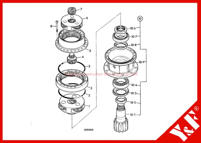 Swing Gearbox Planet Reduction Excavator Gear For Jcb Spare Parts Assembly