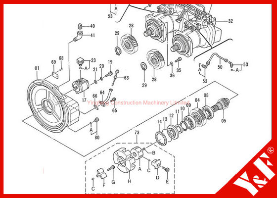 Hitachi Excavator Engine Drive coupling to Engine Flywheel Mounting ...